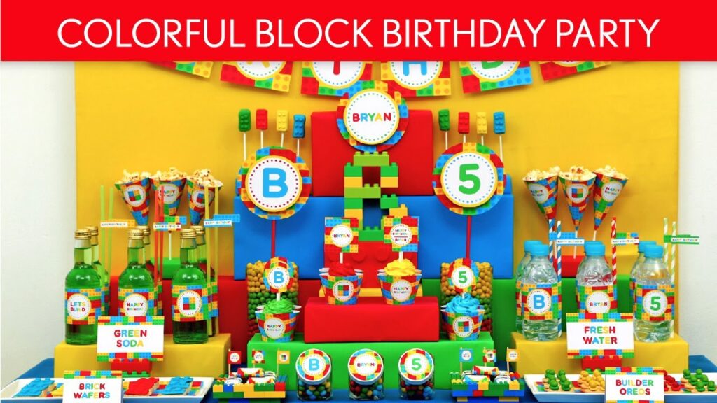 Colorful Block Birthday Party Ideas // Colorful Block - B22